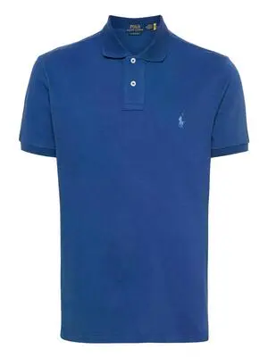 Polo Ralph Lauren Cotton Piqué Polo Shirt With Embroidered Pony - Blue