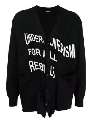 UNDERCOVERISM Logo-print V-neck Cardigan - Black