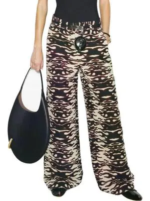 Tory Burch Patterned Jacquard Trousers - Black