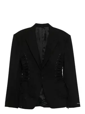 MUGLER Laced-up Blazer - Black