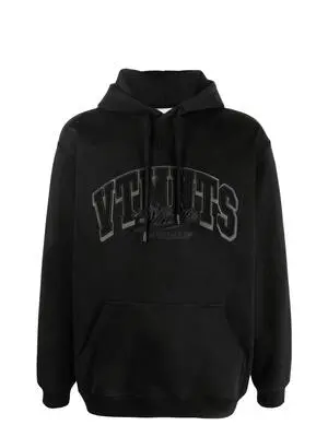 VTMNTS Embroidered Logo Long-sleeve Hoodie - Black