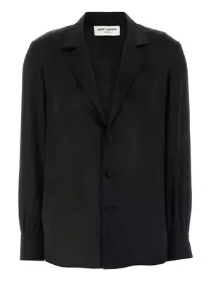 Saint Laurent Silk Satin Shirt - Black