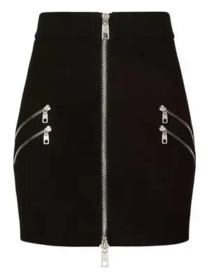 Dolce & Gabbana Zip Detail Mini Skirt - Black