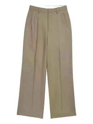 AMI Paris High-waisted Pleated Wool Trousers - Neutrals