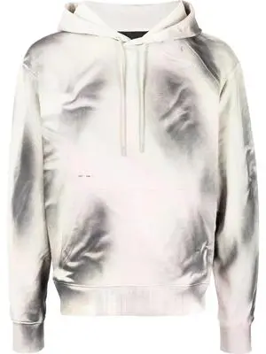 HELIOT EMIL Abstract-print Cotton Hoodie - Brown