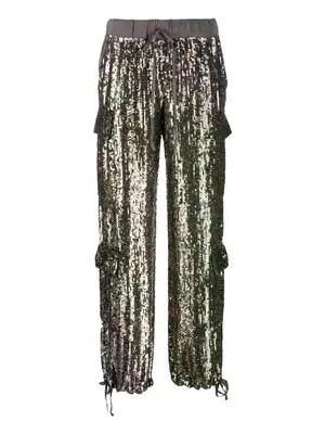 P.a.r.o.s.h Gamma Sequin-embellished Trousers - Grey