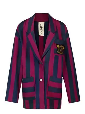 PAULA Cotton Striped Blazer - Red