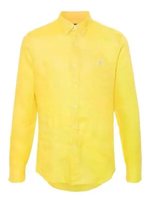 Polo Ralph Lauren Polo Pony-embroidered Linen Shirt Yellow