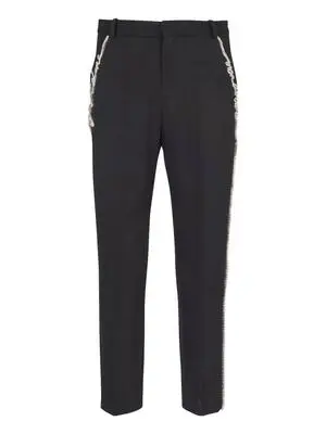 Balmain Rhinestone-embellished Straight-leg Trousers - Black
