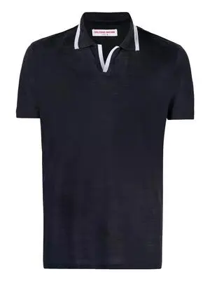 Orlebar Brown Felix Linen Piqué Polo Shirt - Blue