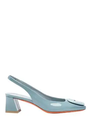 Santoni Patent Leather Slingback Pumps - Blue
