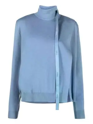 Fendi Logo-detail Wool Sweater - Blue