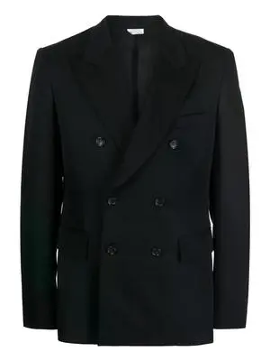 Comme Des Garçons Double-breasted Wool Blazer - Black