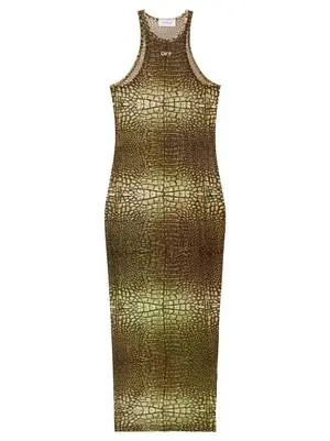 Off-White Croco Dress - Green