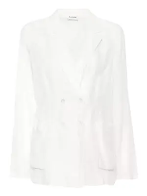 P.a.r.o.s.h Sofia Double-breasted Silk Blazer - Neutrals