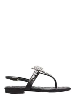 Philipp Plein Crystal-skull Leather Sandals - Black