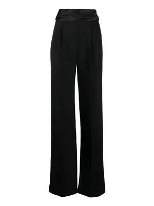 LAQUAN SMITH Sash-detail Tailored Wool Trousers - Black