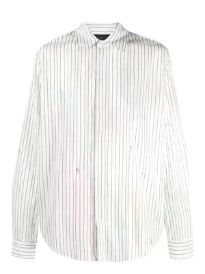 Amiri Striped Long-sleeve Cotton Shirt - White