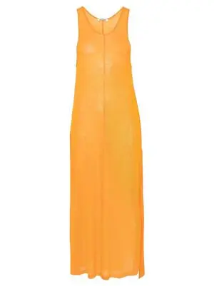 Auralee Semi-sheer Maxi Dress - Orange