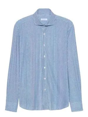 ORIAN Striped Stretch Shirt - Blue