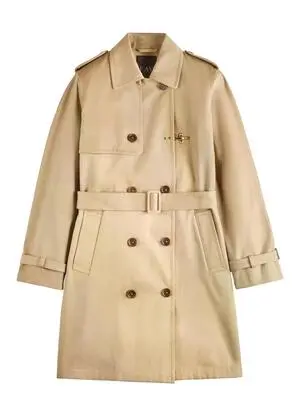 FAY Double-breasted Cotton Trench Coat - Neutrals