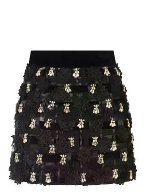 Dolce & Gabbana Embellished A-line Miniskirt - Black