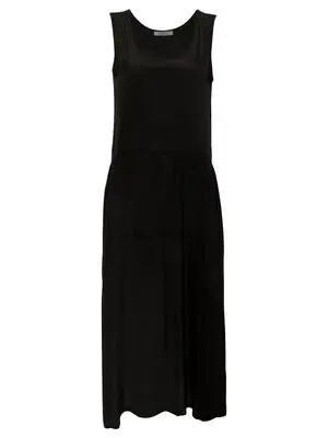 MAURIZIO MYKONOS Crepe Flared Maxi Dress - Black