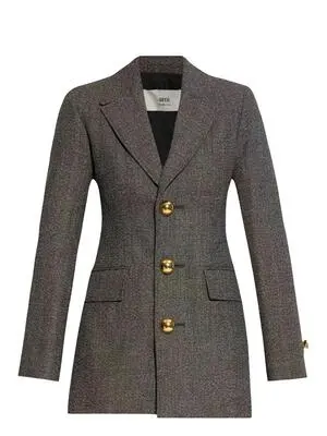 AMI Paris Single-breasted Virgin Wool Blazer - Brown