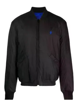 COUNTY OF MILAN Logo-print Reversible Bomber Jacket - Black