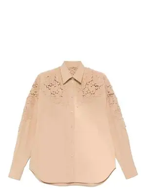 Ermanno Scervino Floral-appliqué Shirt - Brown