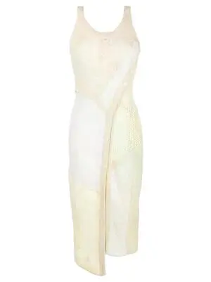 MARINE SERRE Regenerated Crochet Midi Dress - Neutrals