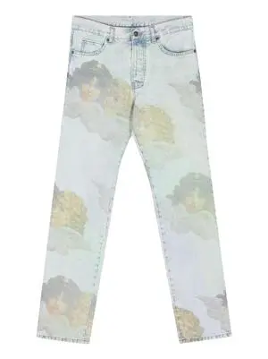 FIORUCCI Fiorucci Angel-Print Mid-Rise Straight Jeans