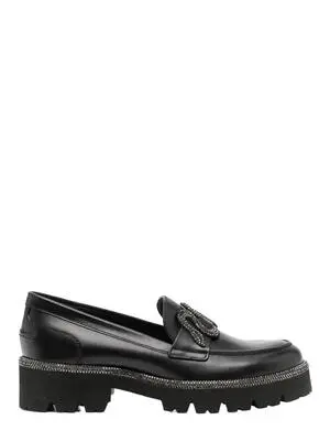 Rene Caovilla Morgana Leather Oxfords - Black