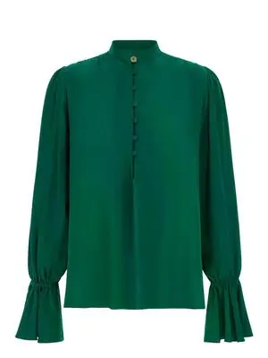 Roberto Cavalli Flared-cuff Blouse - Green
