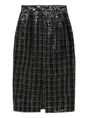 Dice Kayek Sequined Mid-calf Length Skirt - Black