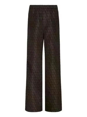 Valentino Garavani Monogram Silk Trousers - Brown