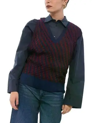 Loewe Checked Vest - Red