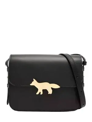 Maison Kitsuné Foldover Shoulder Crossbody Bag - Black