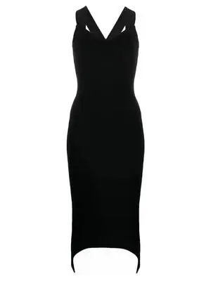 PATOU Sweetheart-neck Midi Dress - Black