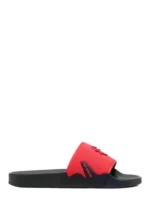 Raf Simons Embossed-logo Slides - Red