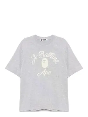 A BATHING APE Chain Stitch College T-shirt Grey