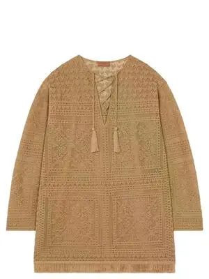 Alanui Kiss The Book Mini Dress - Neutrals