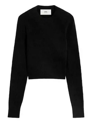 AMI Paris De Coeur Cotton-blend Top - Black