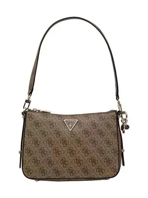 Guess Logo Jacquard Shoulder Bag - Brown