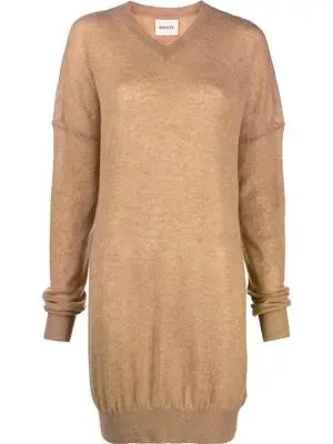 Khaite Fine-knit V-neck Jumper - Neutrals