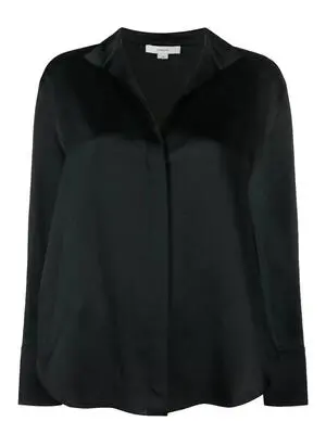 Vince Long-sleeved Silk Shirt - Black