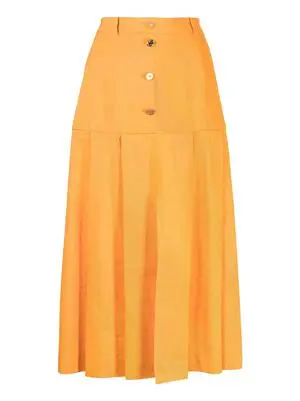REJINA PYO Button-detail Midi Skirt - Orange
