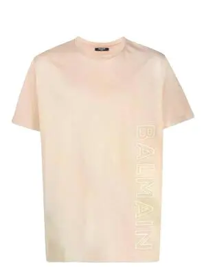 Balmain Logo-embossed Cotton T-shirt - Neutrals