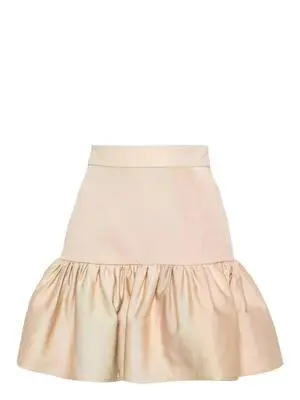 PATOU Ruffled Cotton Miniskirt - Neutrals