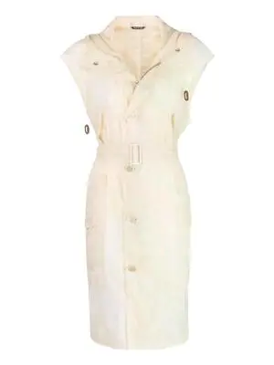 MAISON MARGIELA Belted Hooded Trench Coat - Neutrals